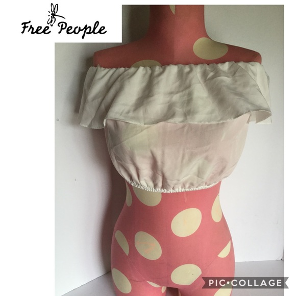 Free People | Tops | Free People Size Medium Polyester Crop Elasticized ...